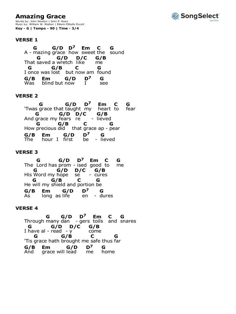 Amazing Grace Chords Lutheran Book Of Worship 448. Amazing Grace, How