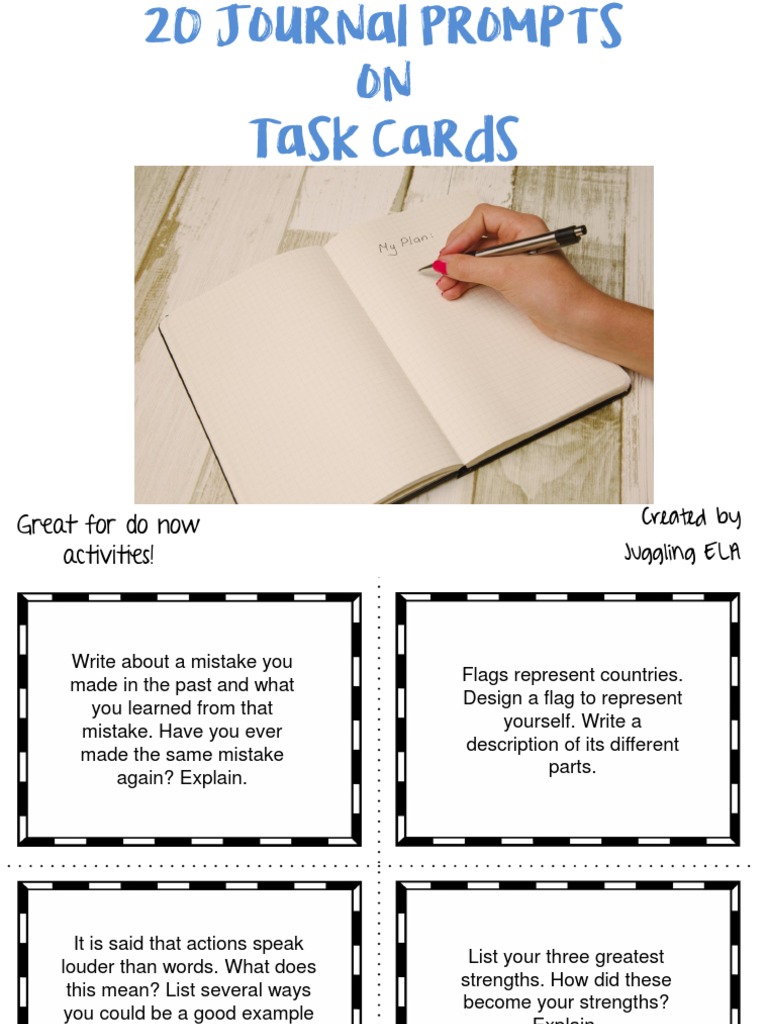 20 Engaging Journal Prompts for Students | PDF | Common Core State ...