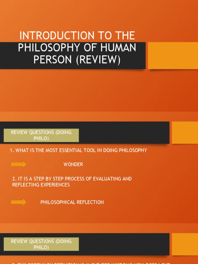 Introduction To The Philosophy of Human Person (Review) | PDF ...