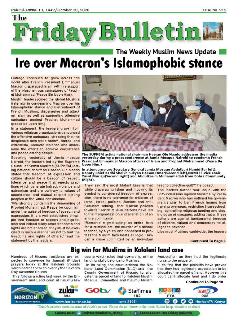 The Friday Bulletin 912 | PDF | Muhammad | Umar