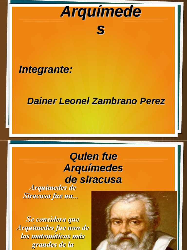 Exposicion de Arquimedes - Odp | PDF