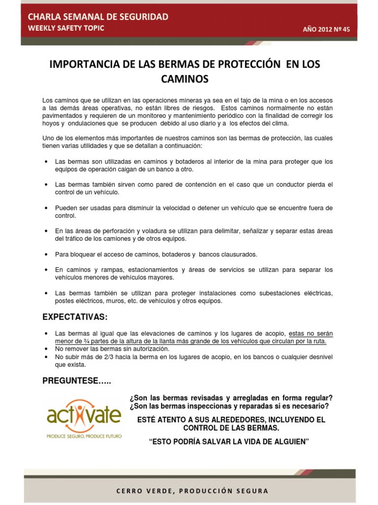 Importancia de las Bermas en Minería | PDF | Transporte | Transporte ...