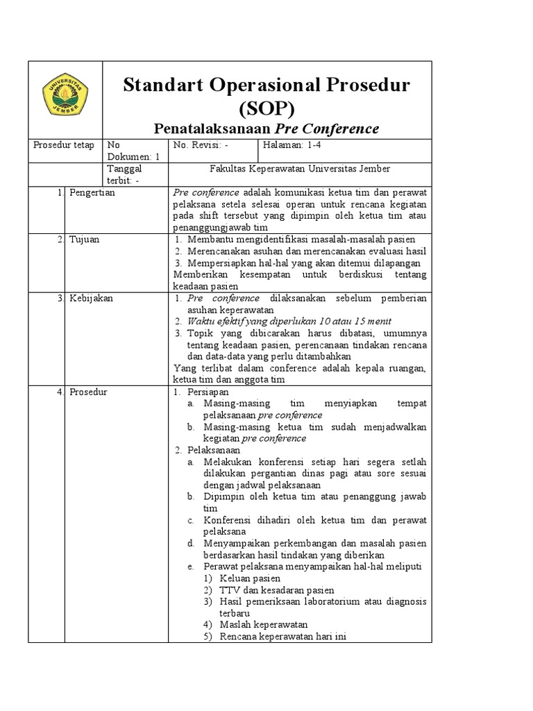 Sop Pre Dan Post | PDF