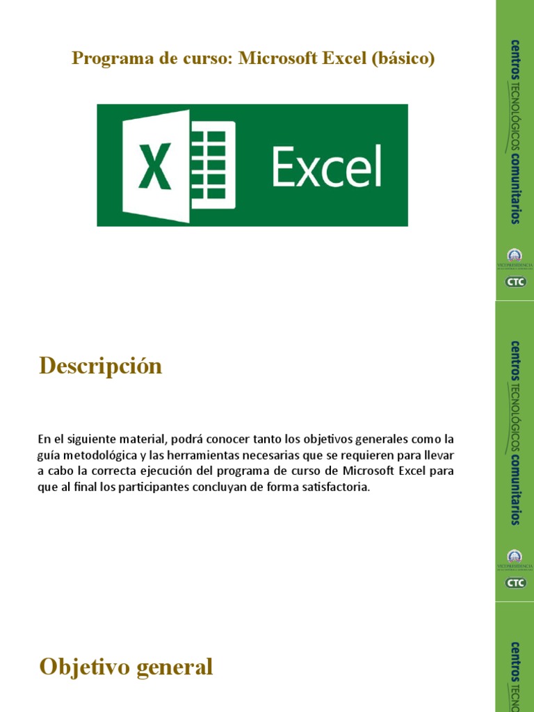 Programa de Curso MS Excel Basico | PDF | Microsoft Excel | Hoja de cálculo Programa de Curso MS Excel Basico | PDF | Microsoft Excel | Hoja de cálculo