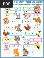 Wild Animals Vocabulary Esl Missing Letters in Words Worksheets For ...