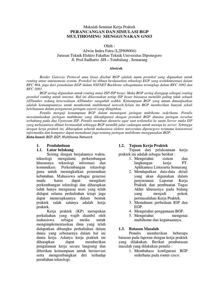 BGP Multihoming DG GNS3 | PDF