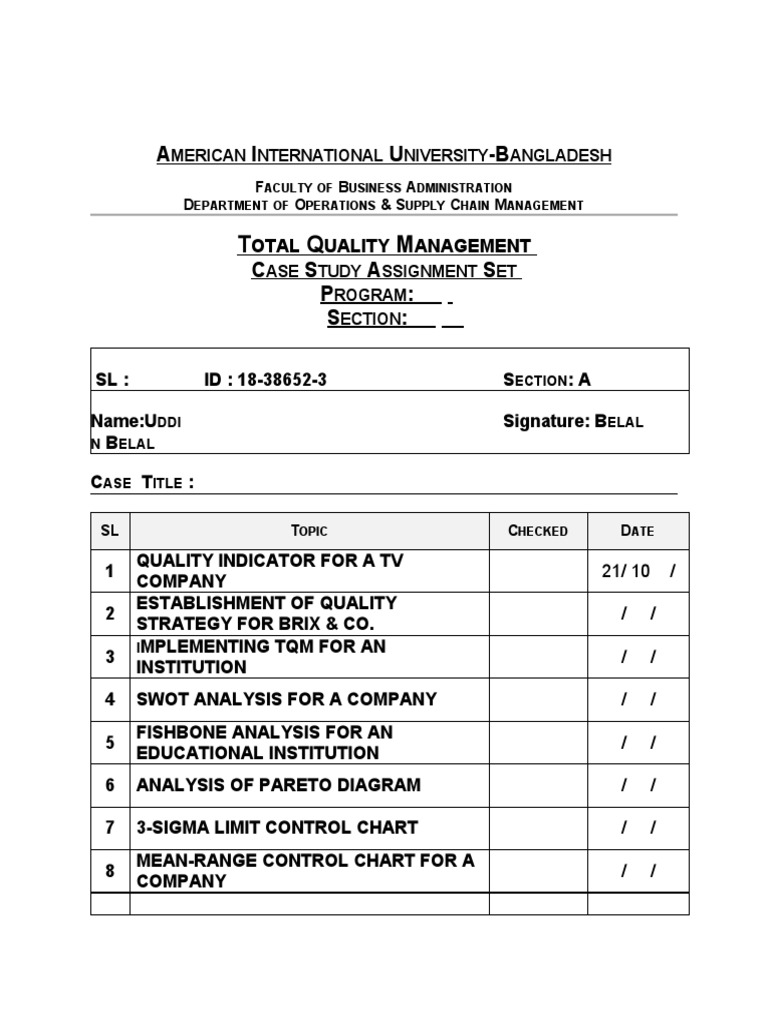 Total Quality Management Case Studies | PDF | Quality Management ...