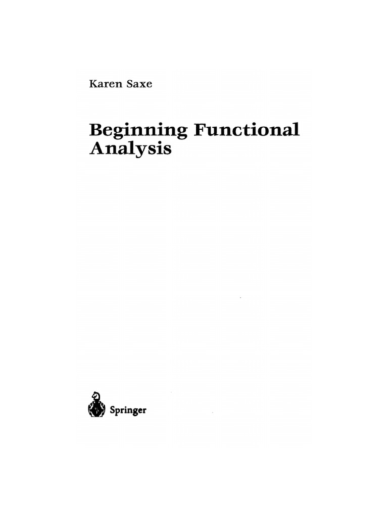 Saxe-Beginning Functional Analysis PDF | PDF