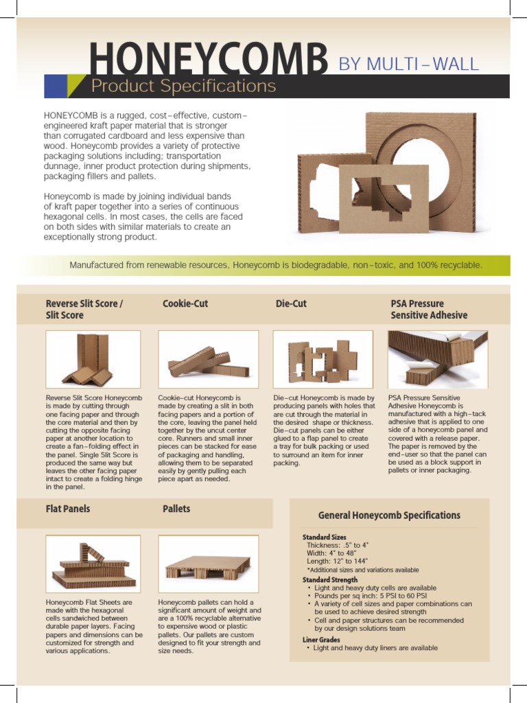 Honeycomb: Product Specifications | Download Free PDF | Pallet ...