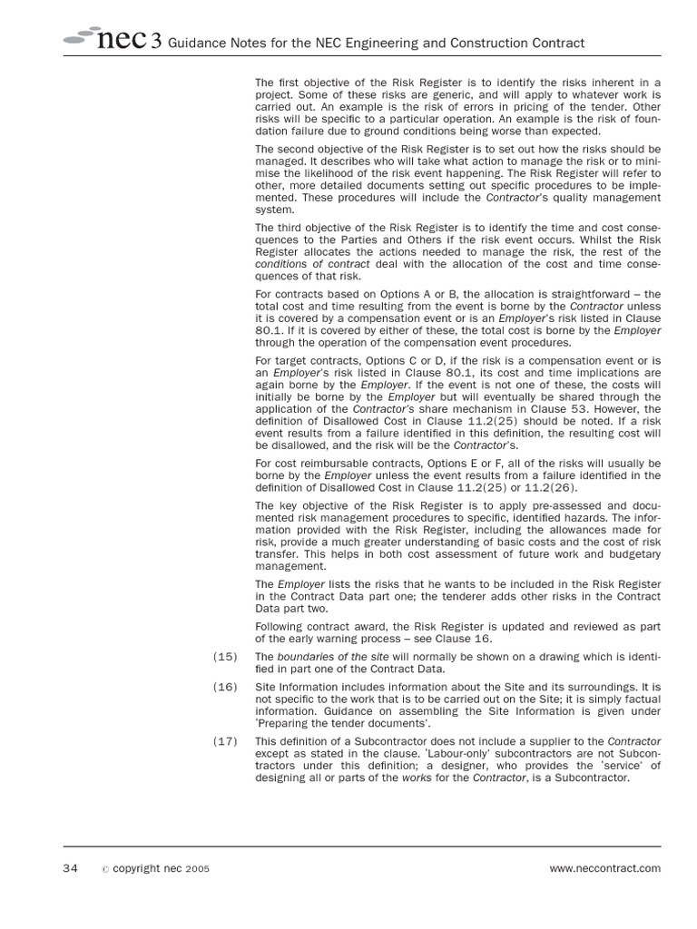 Engineering and Construction Contract Guidance Notes PDF | PDF | Risk ...
