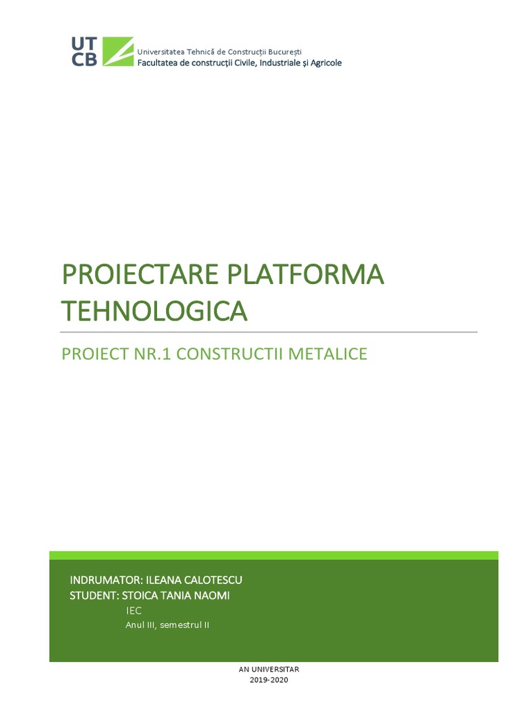 Proiect Constructii Metalice | PDF