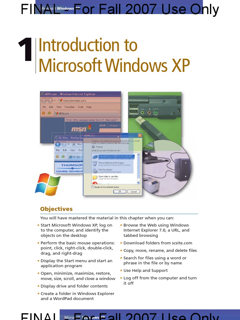 Introduction To Microsoft Windows XP: FINAL - For Fall 2007 Use Only ...