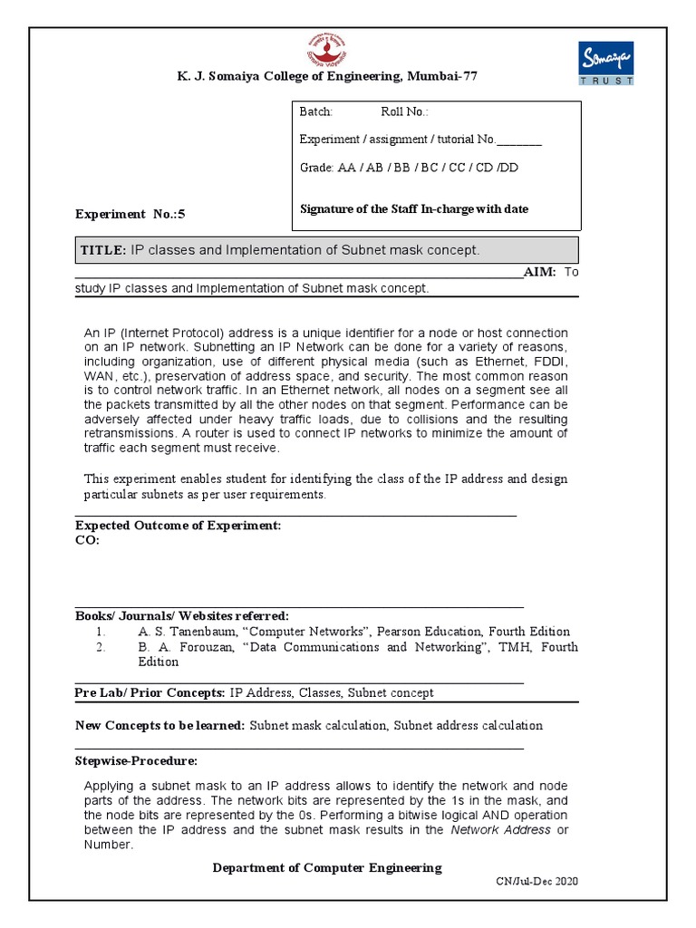 CN - Journall - 2020 - V - SEM (Exp 5-8) | PDF | Routing | Router ...