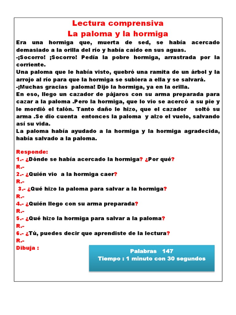 La Paloma y La Hormiga | PDF