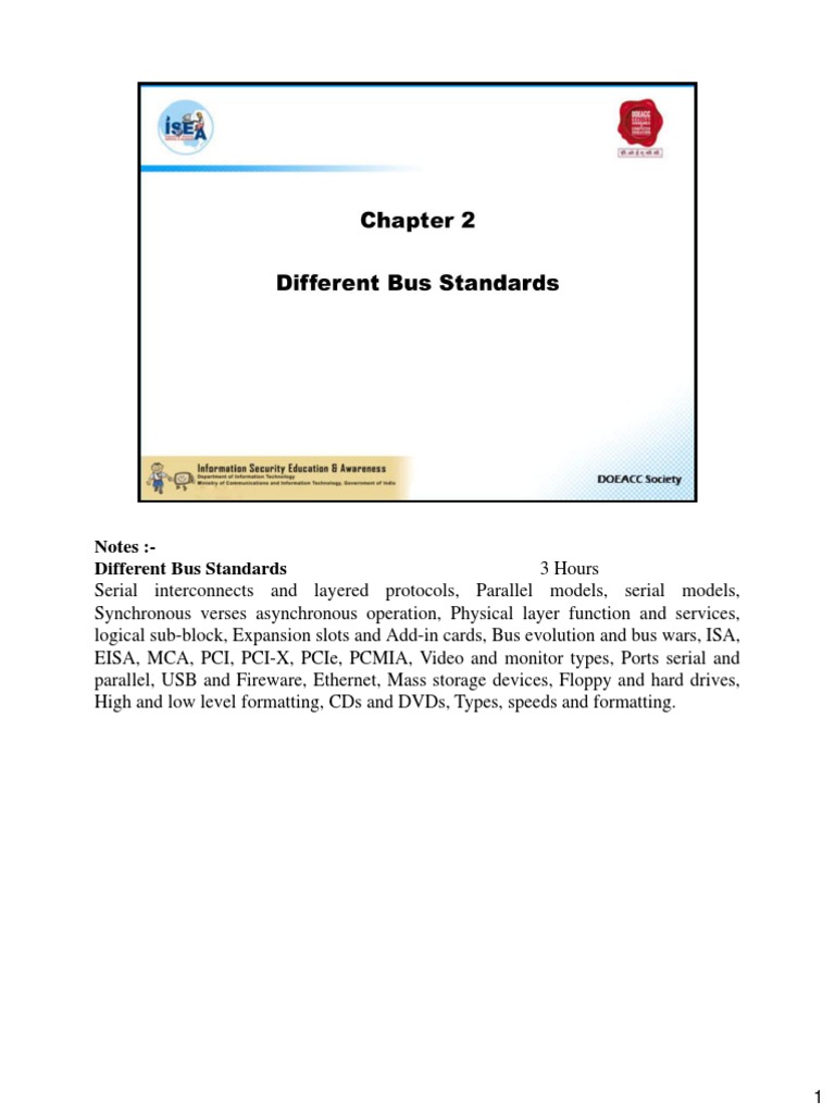 Notes:-Different Bus Standards | PDF | Hard Disk Drive | Ethernet