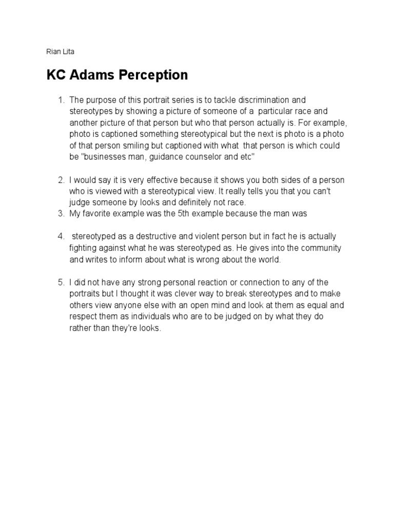 KC Adams Perception | PDF