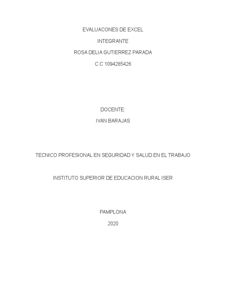 Evaluaciones Excel Rosa G | Descargar gratis PDF | Software | Informática