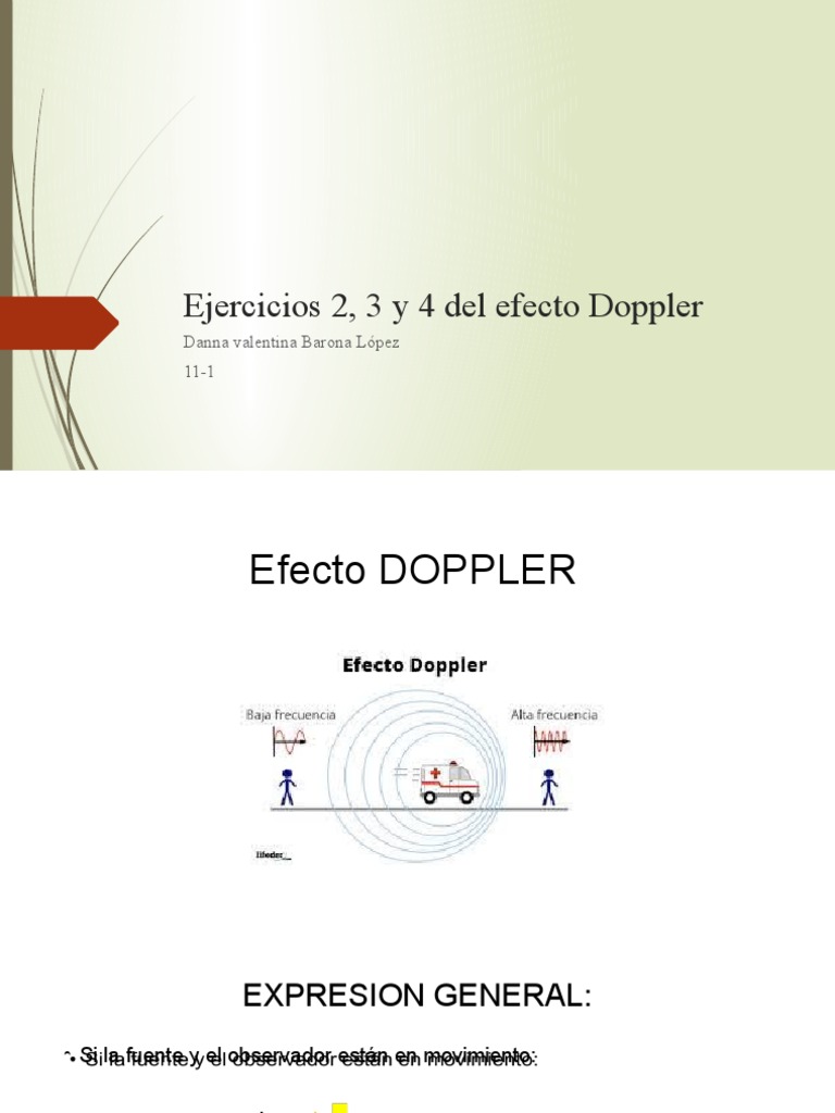 Cálculos del efecto Doppler para diferentes escenarios de movimiento de ...