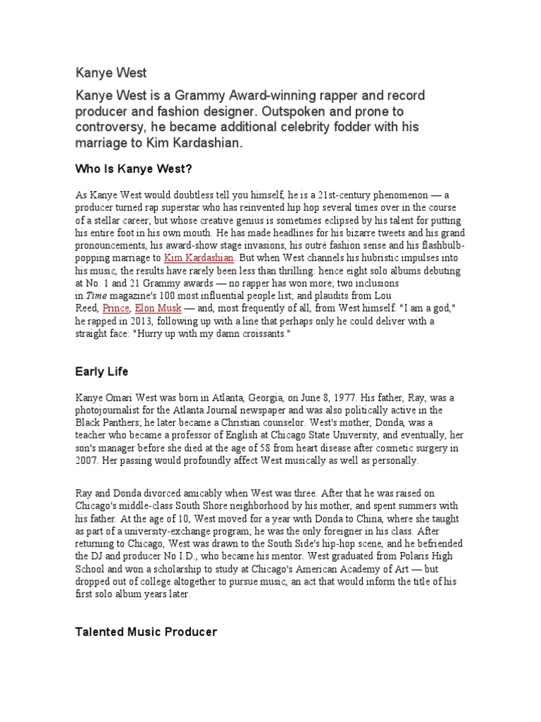 Renaissance Man of Hip Hop: A Biography of Kanye West's Musical and ...