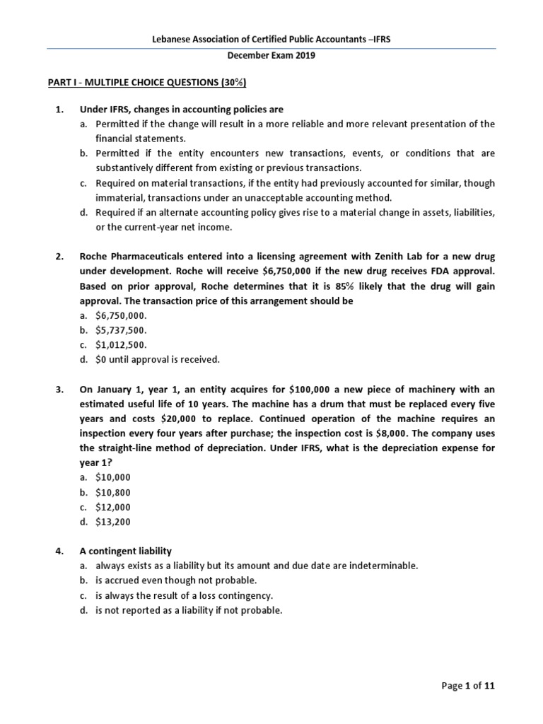 IFRS December Exam 2019 Overview | PDF | Intangible Asset ...