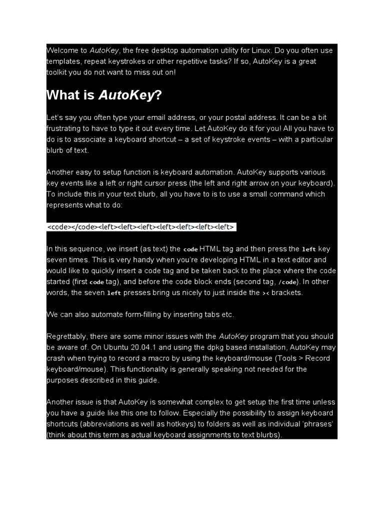 What Is Autokey?: Code Left | PDF | Computer Keyboard | Icon (Computing)