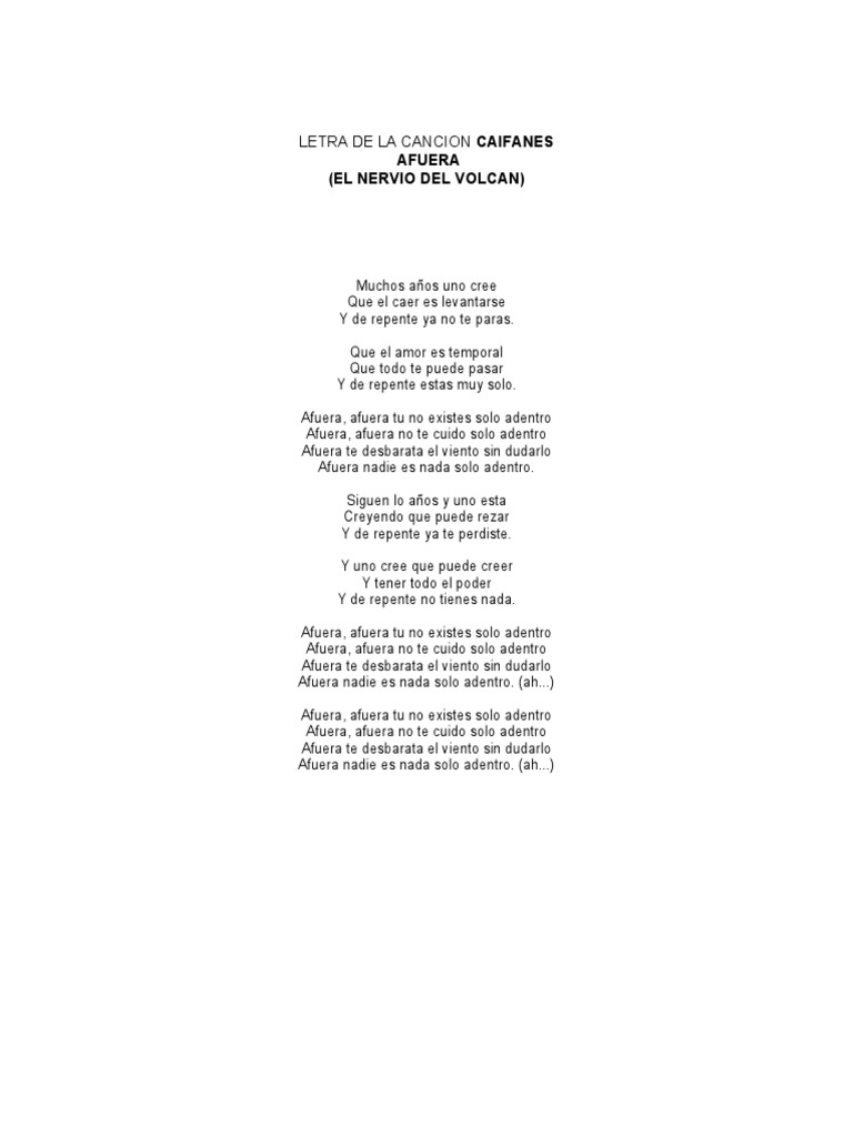 Letra de La Cancion Caifanes | PDF
