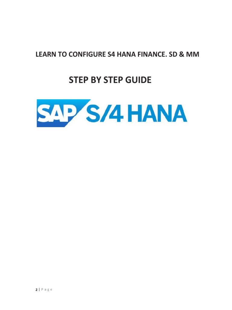 Configuration of S4 Hana Finance SD and MM - Sample | PDF ...