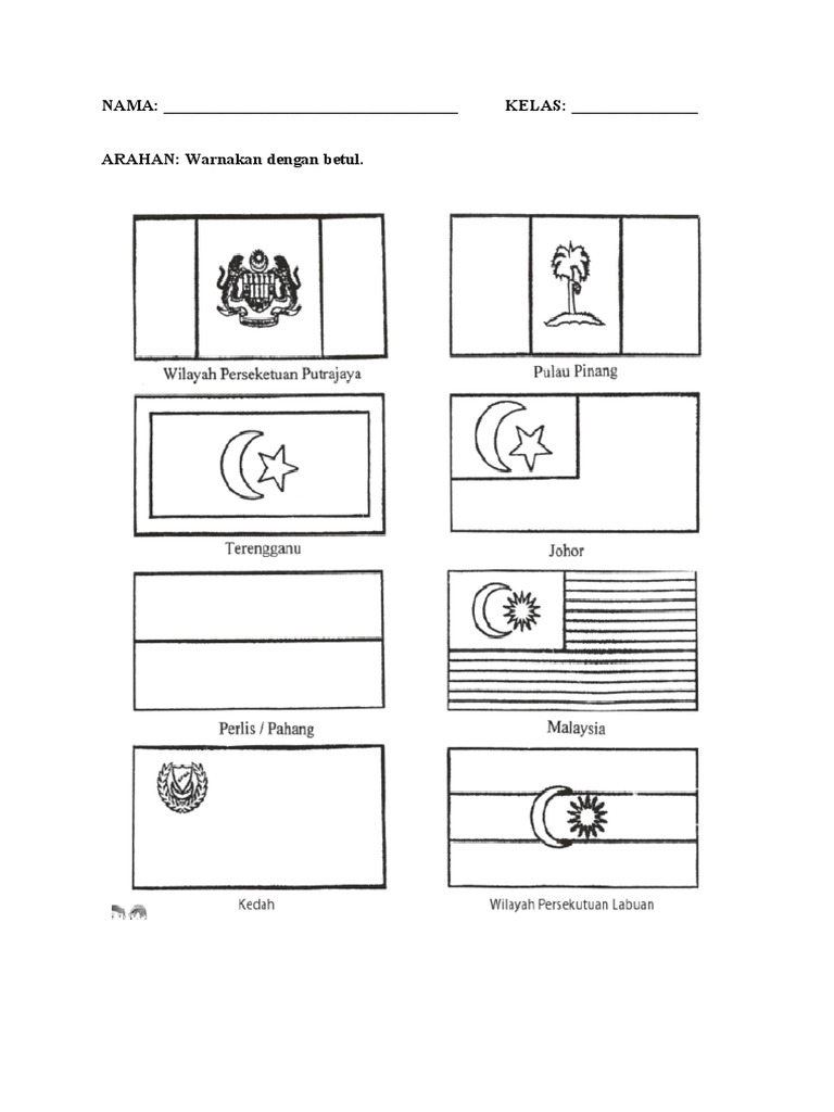 Bendera-Bendera Negeri Malaysia Warnakan Azam PDF | PDF
