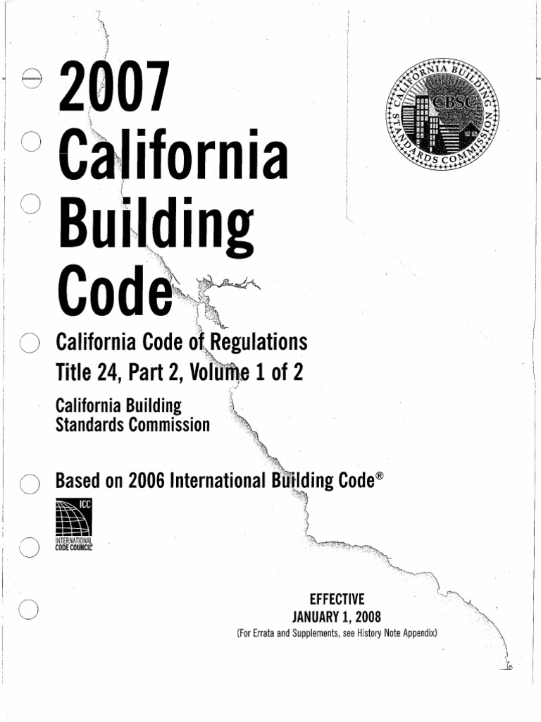 Title 24 Part 2 Volume 1 Slice 1 2007 California Building Code | PDF ...