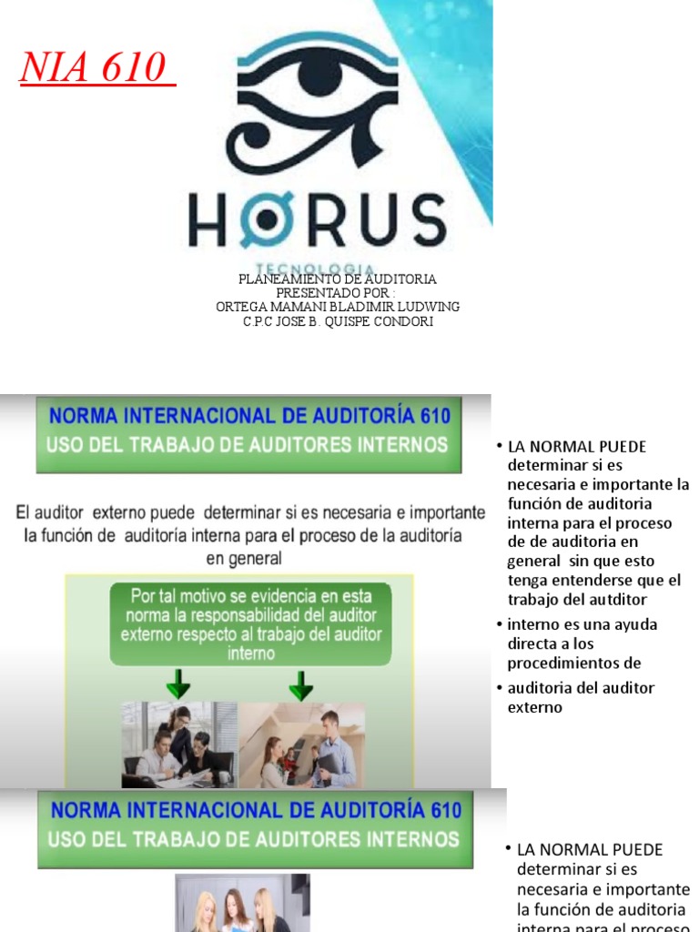 Exposicion NIA 610 para Exponer Con Ayuda | PDF | Auditoría | Contralor