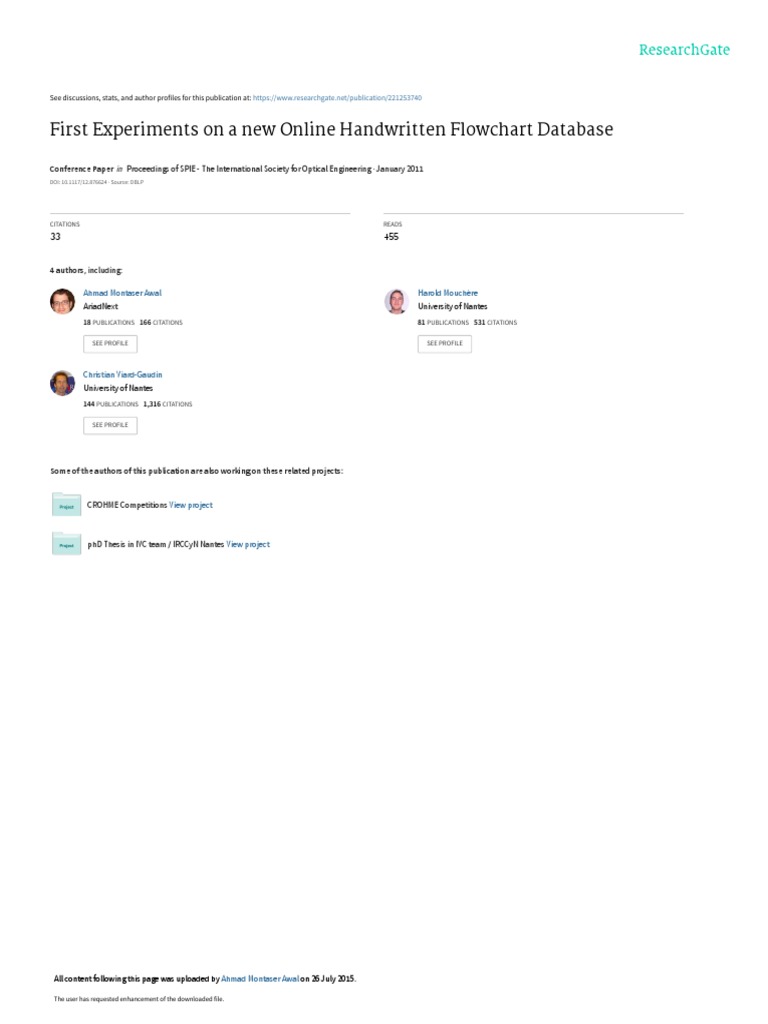 Flowchart-First Experiments On A New Online Handwritten Flowchart ...