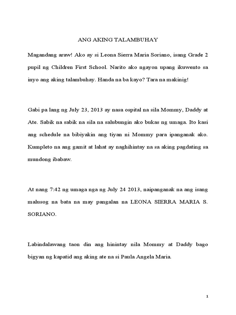 Ang Aking Talambuhay | PDF