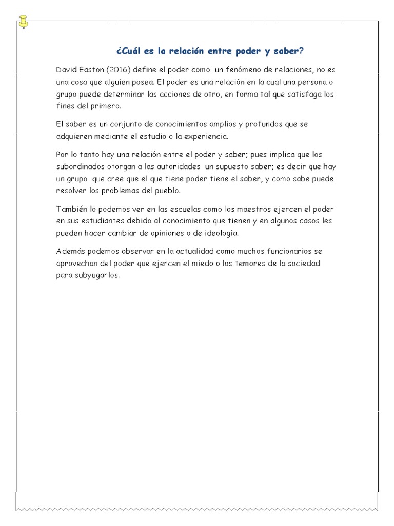 Cuál Es La Relación Entre Poder y Saber | PDF