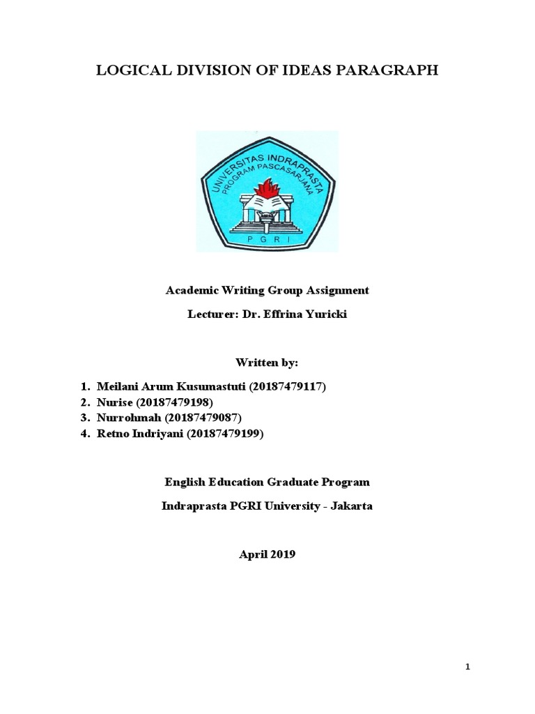 Logical Division Paragraph - Fix | PDF | English As A Second Or Foreign ...