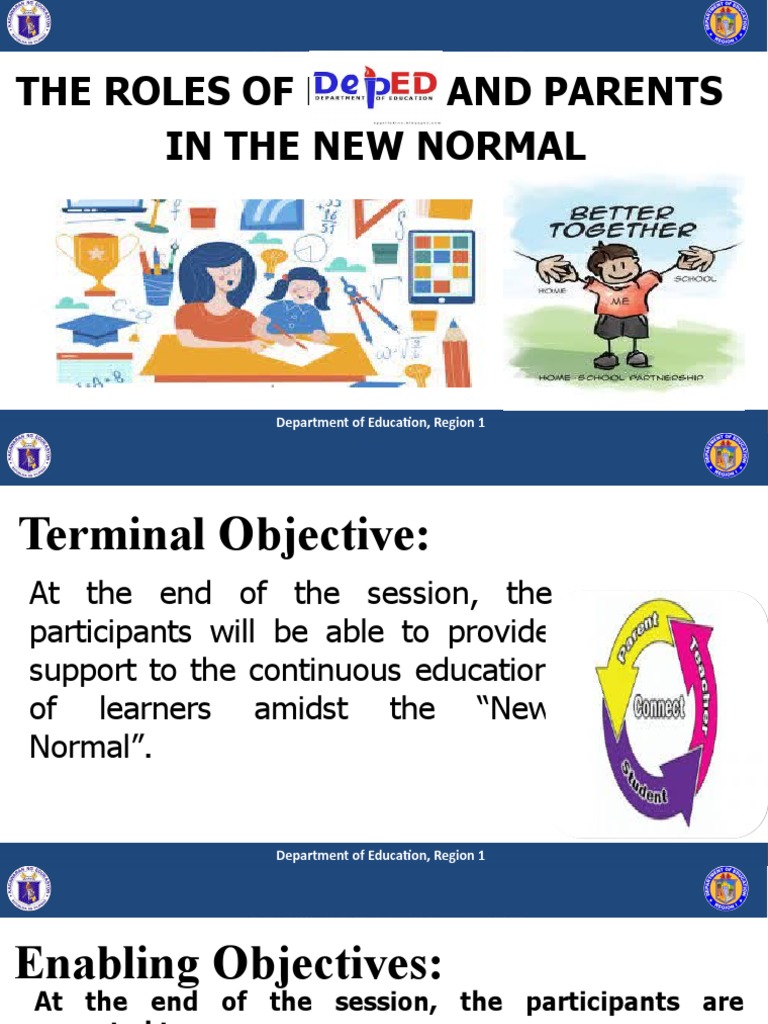 The Roles of Deped and Parents in The New Normal: Department of ...
