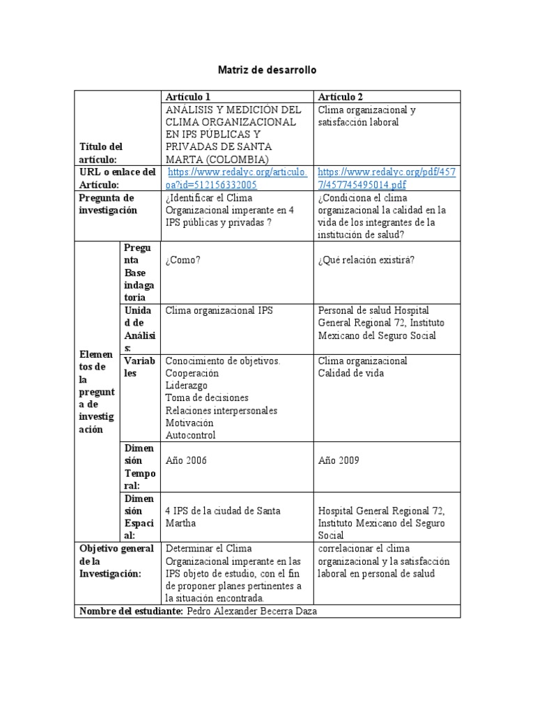 Matriz de Desarrollo | PDF | Crecimiento personal y profesional