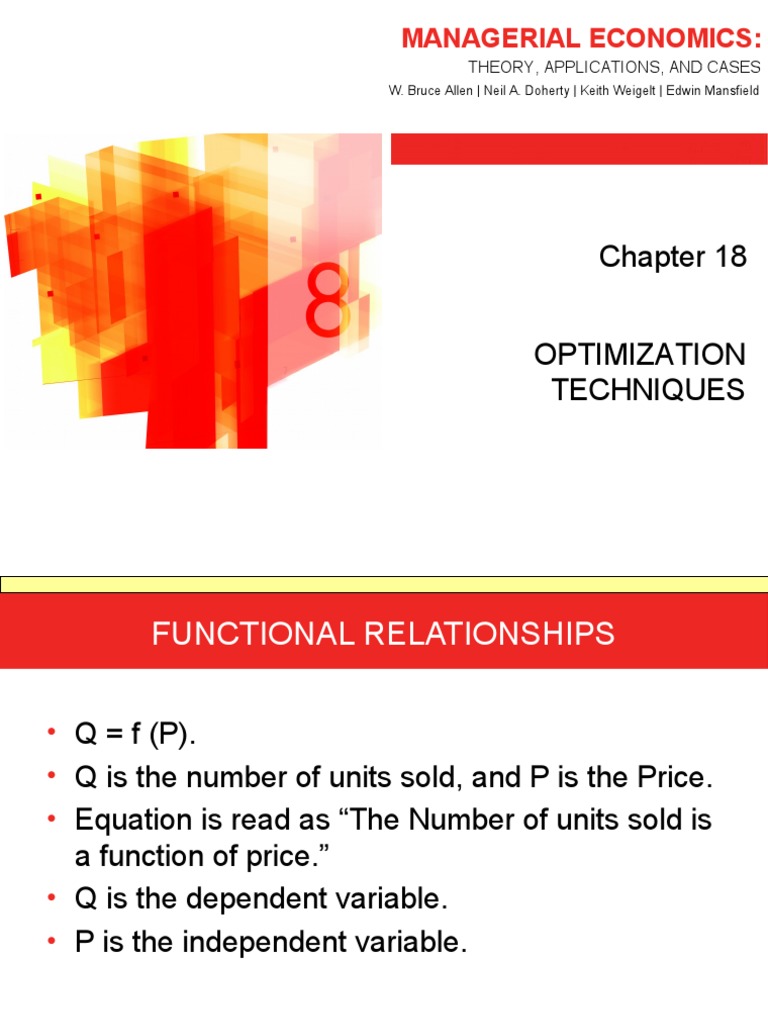 Optimization Techniques: Managerial Economics | PDF