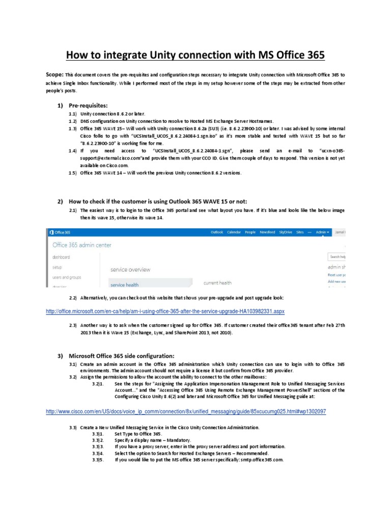 15364248-How To Integrate Unity Connection With Microsoft Office 365 ...