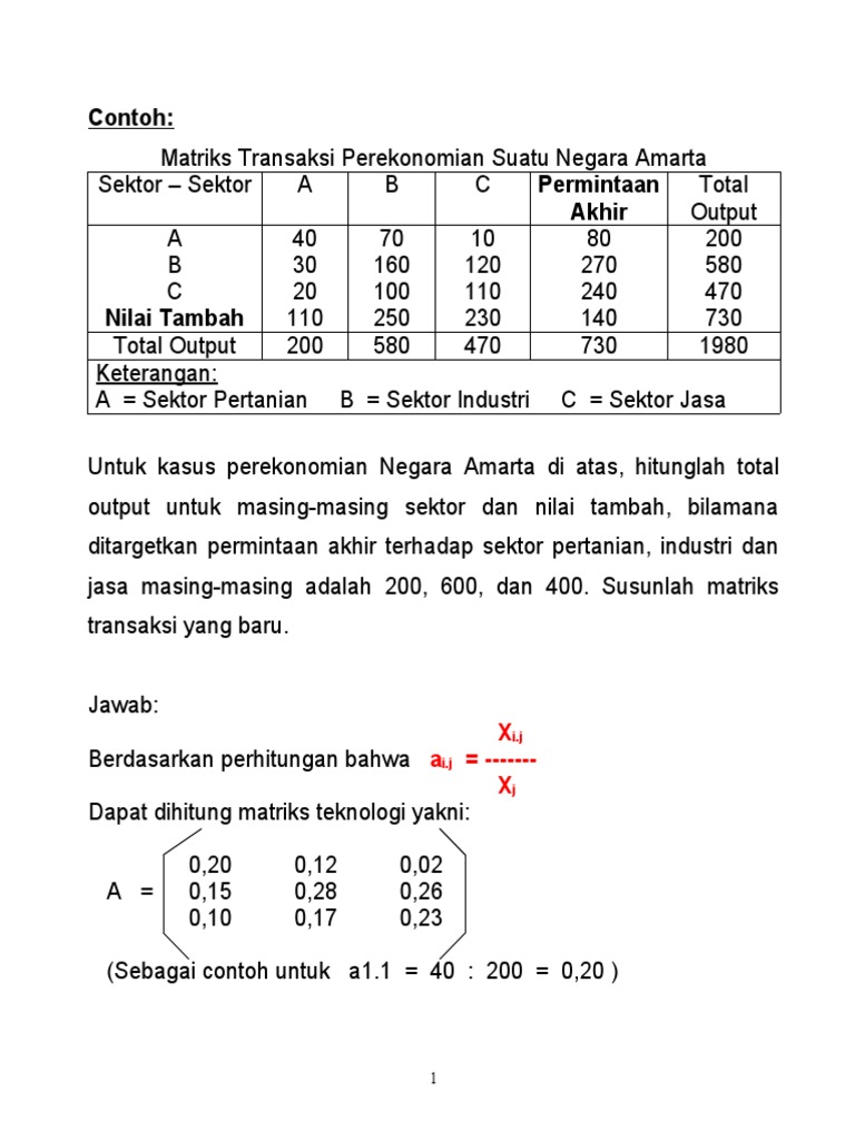 Contoh Soal Analysis Input-Output | PDF