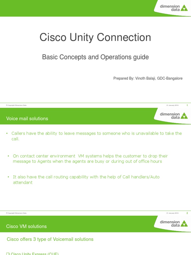 Cisco Unity Connection - Basics PDF | PDF | Session Initiation Protocol ...