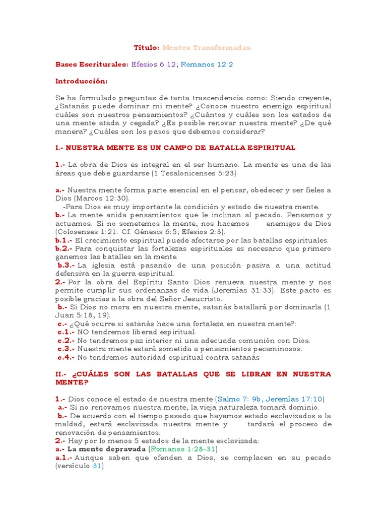 Mentes Transformadas | PDF | espíritu Santo | Dios