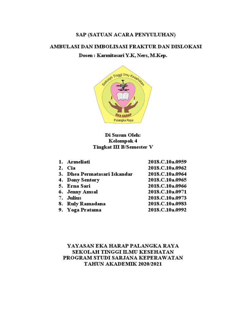 Kelompok 4. Sap & Leaflet - Ambulasi Dan Imobilisasi Fraktur Dan ...