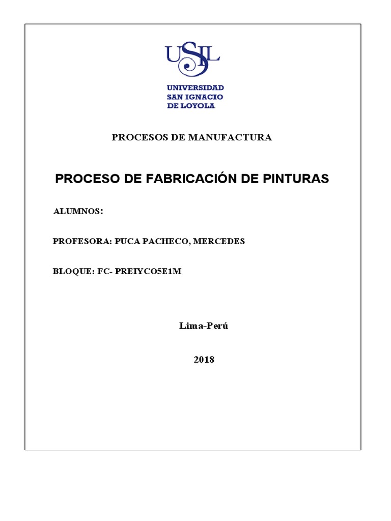 Proceso de Fabricaci N de Pinturas | PDF | Pintar | Materiales