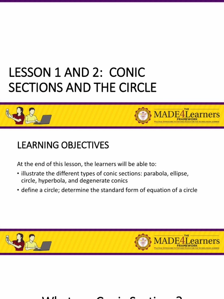 Lesson 1 and 2 - Conic Sections and The Circle | PDF | Circle | Manifold