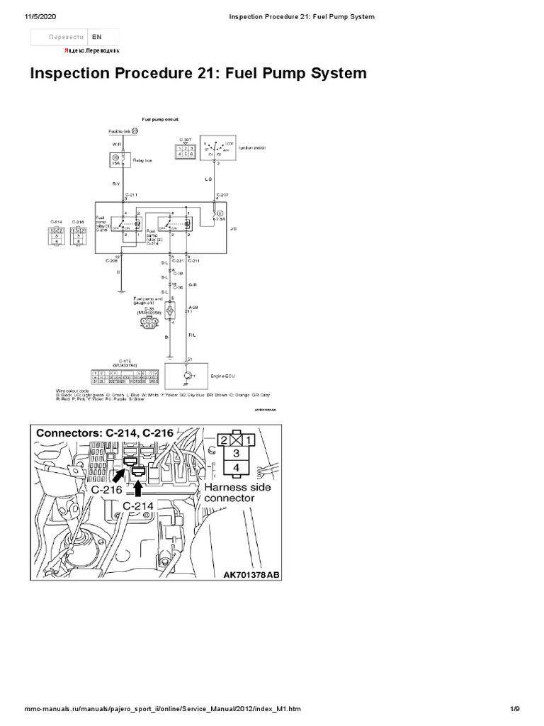 Inspection Procedure 21 Fuel Pump System | PDF | Relay | Ignition System