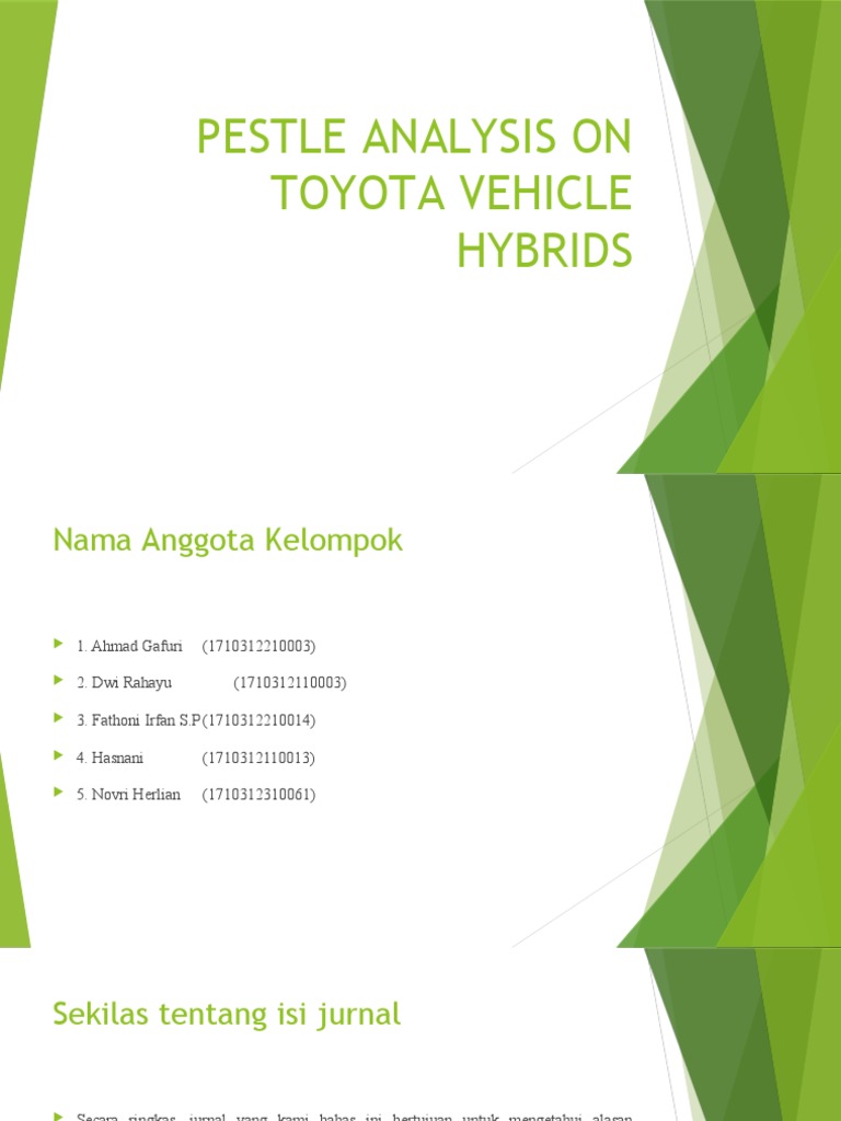 Pestle Analysis On Toyota Vehicle Hybrids | PDF