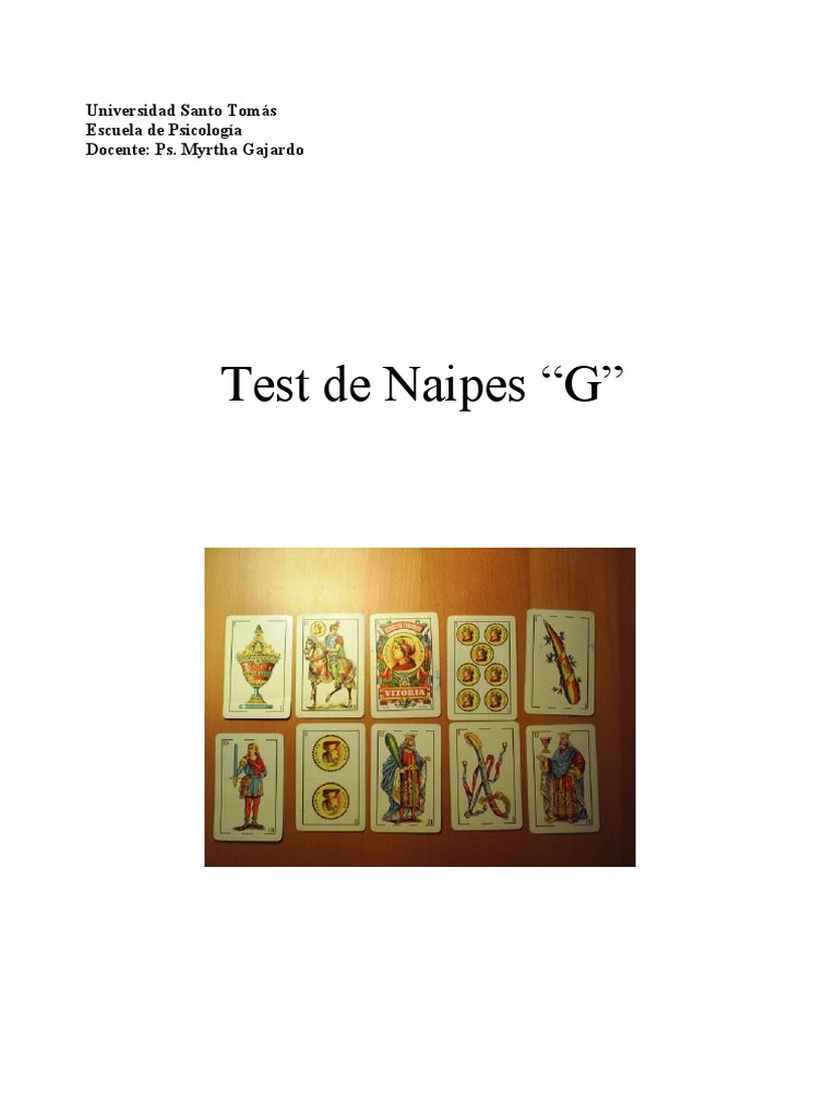 Test de Naipes | PDF | Inteligencia | Gestión de recursos humanos