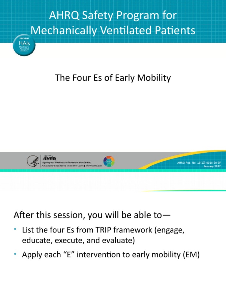 AHRQ Safety Program For Mechanically Ventilated Patients: The Four Es ...