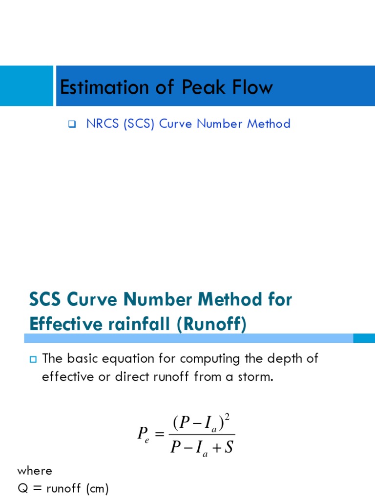 SCS Curve Number Peak Flow Estimation | PDF | Surface Runoff | Soil