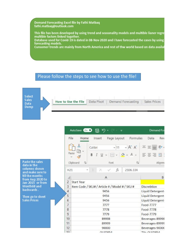 Demand Forecasting Excel by Fathi Matbaq | PDF | Forecasting ...
